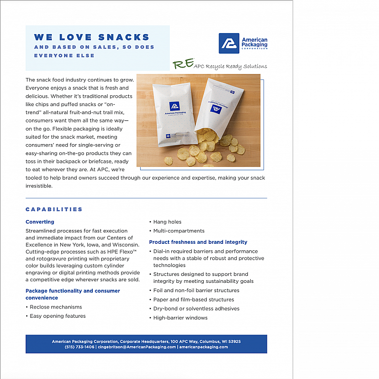Snack Packaging | American Packaging Corporation